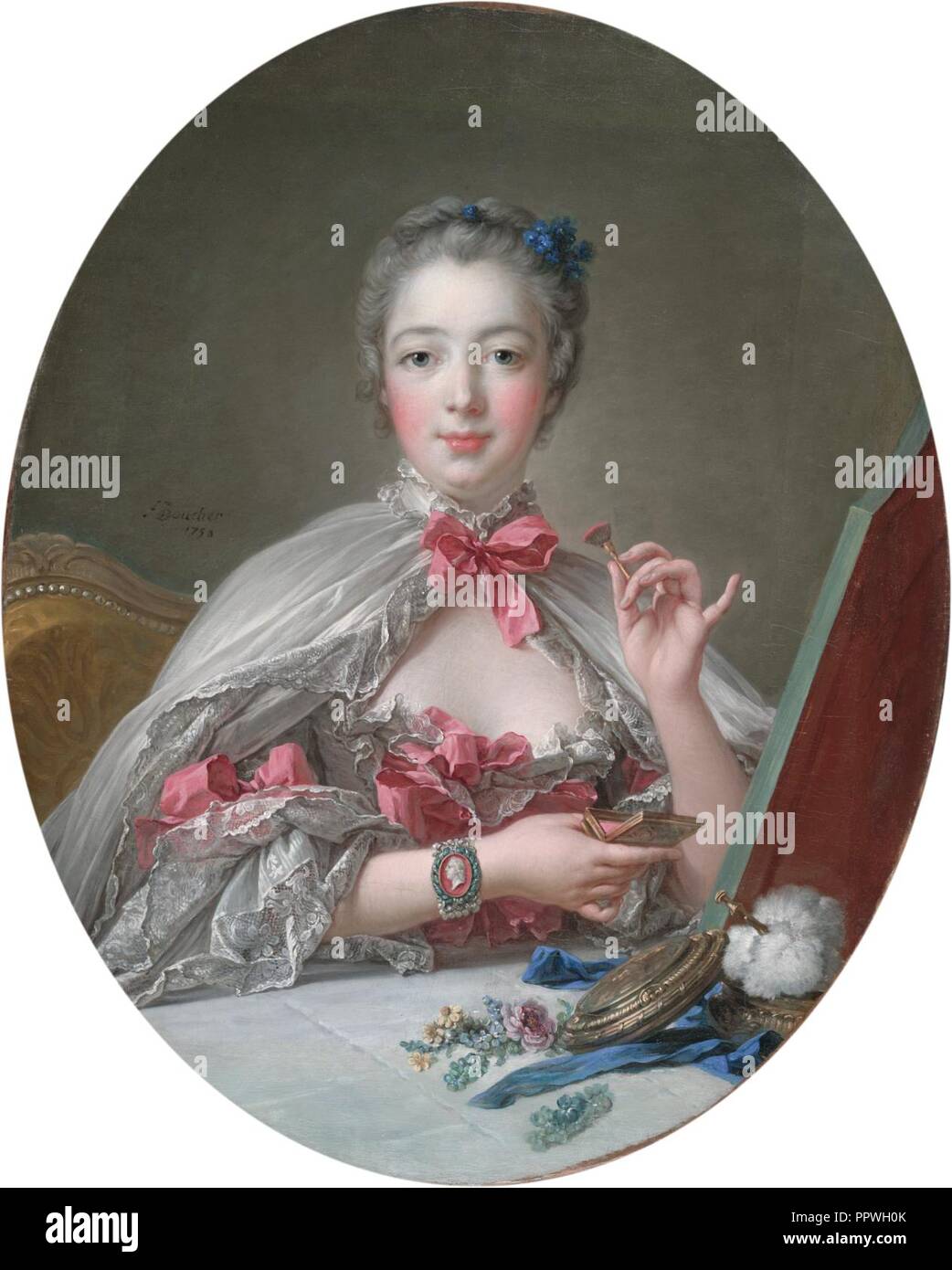 Boucher, François - Marquise de Pompadour at the Toilet-Table Stock ...