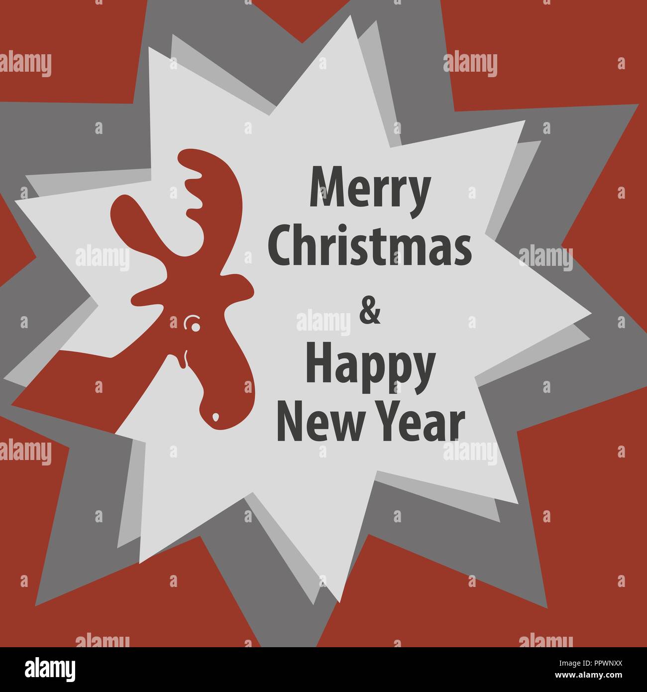 Merry Christmas Card With Elk Stock Vector Image And Art Alamy