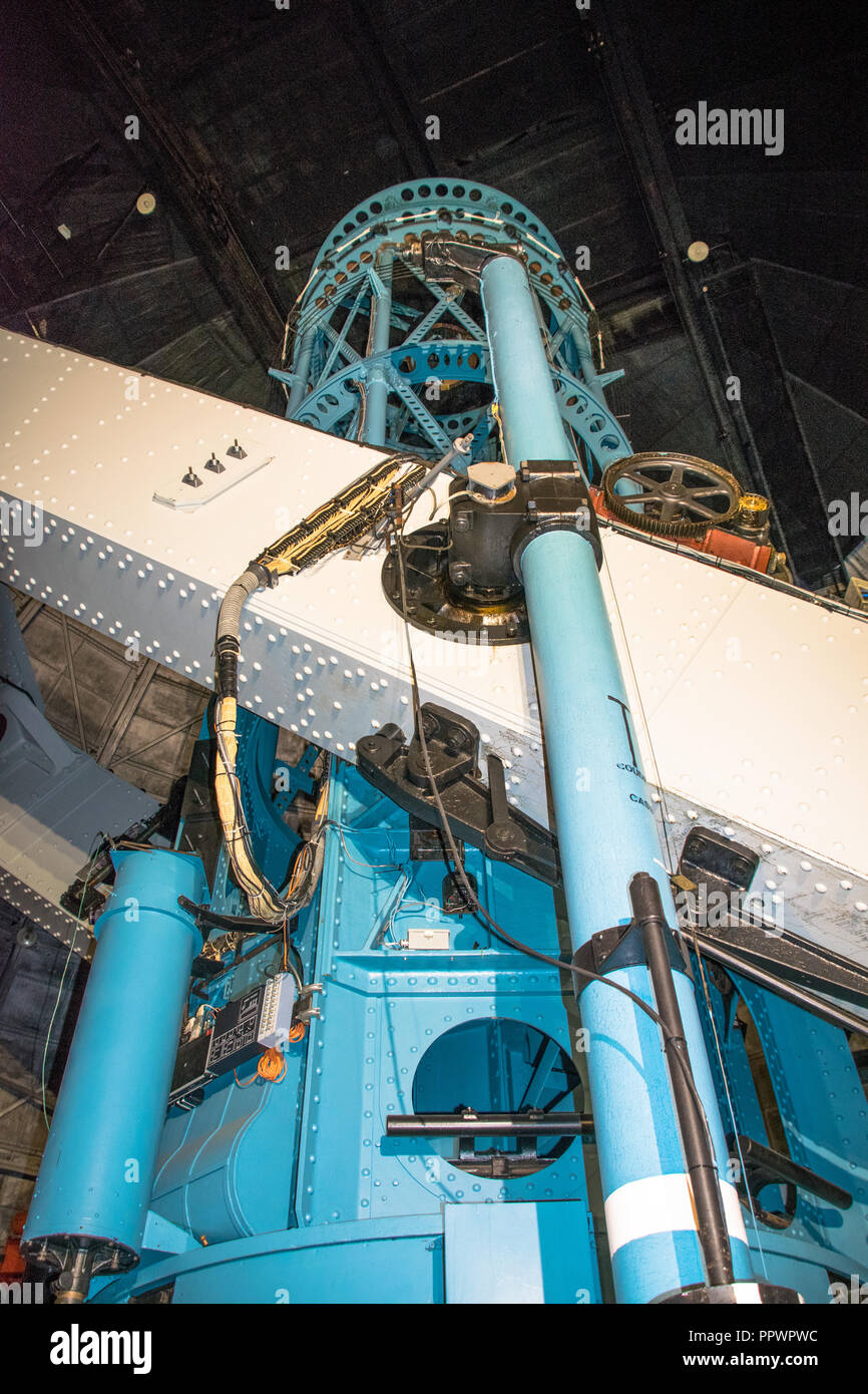 The 100 inch reflective telescope at the Mount Wilson Observatory in ...