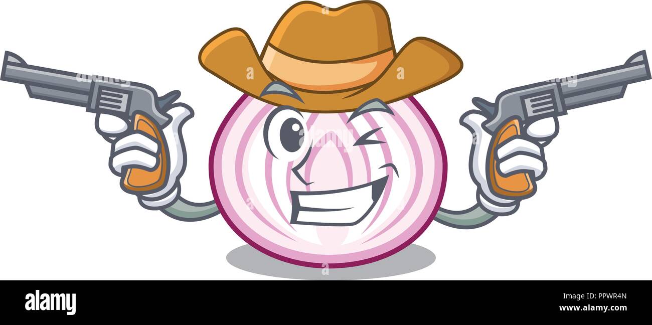 Cowboy cut in half slice onion cartoon Stock Vector Image & Art - Alamy
