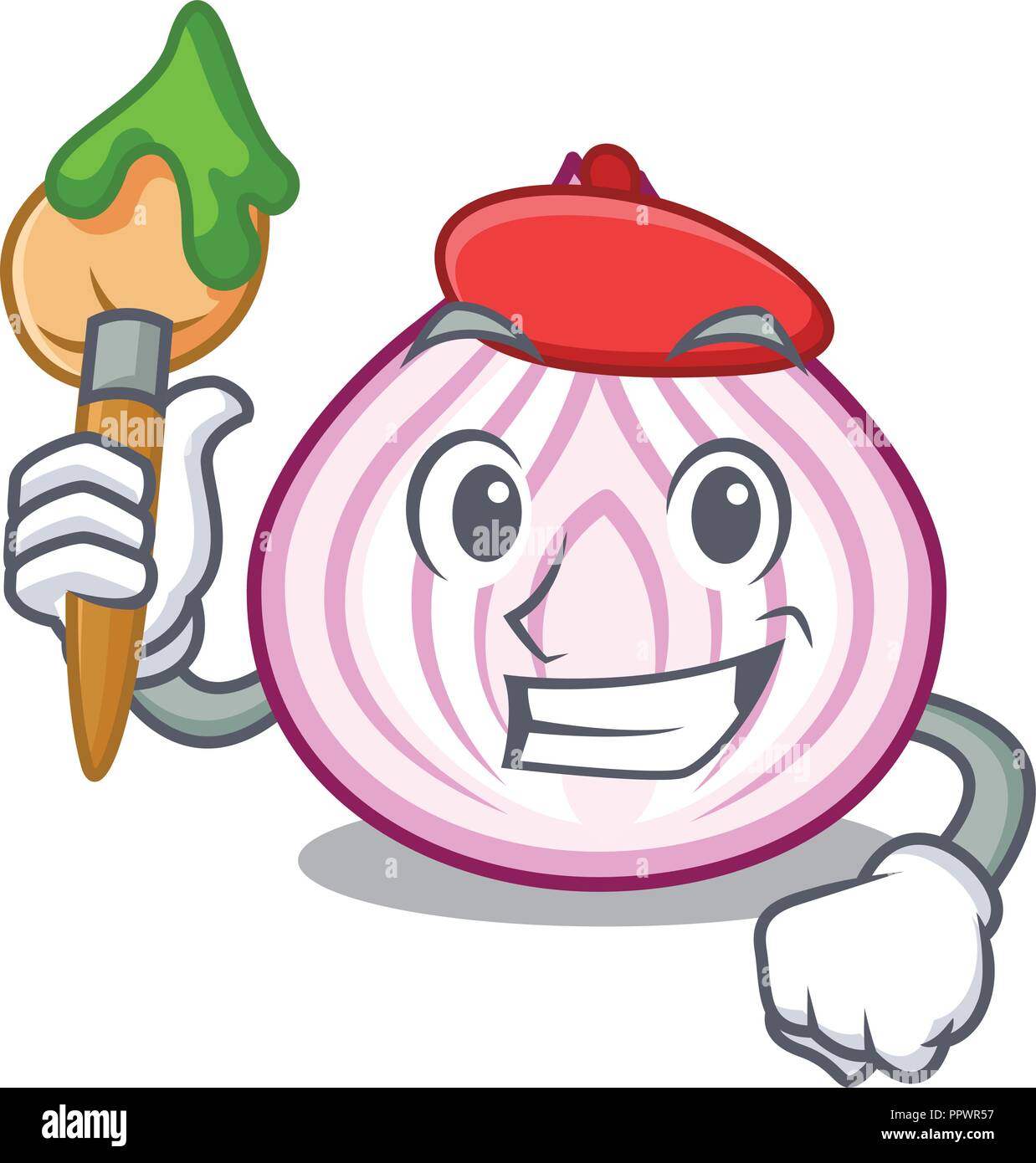 Artist cut in half slice onion cartoon Stock Vector Image & Art - Alamy