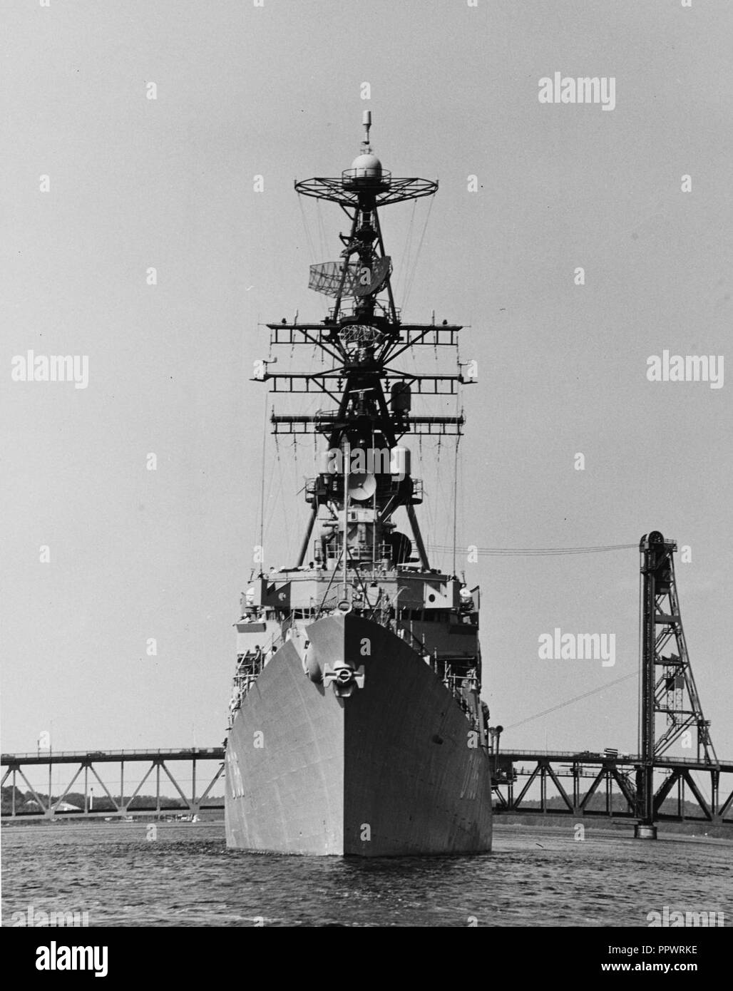 Bow view of German destroyer Mölders (D186) off Bath in 1969 Stock ...