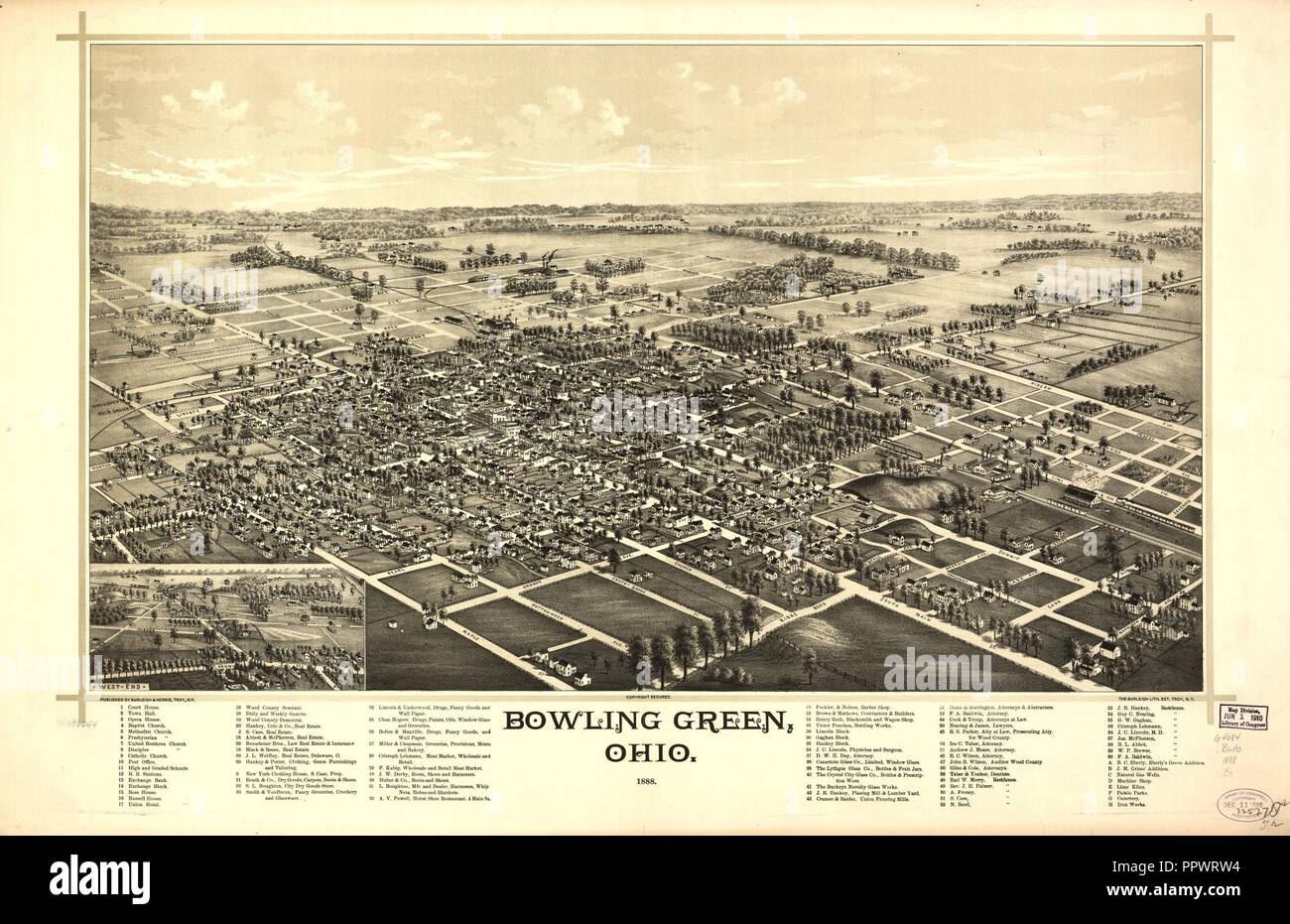 Bowling Green, Ohio 1888 Stock Photo - Alamy