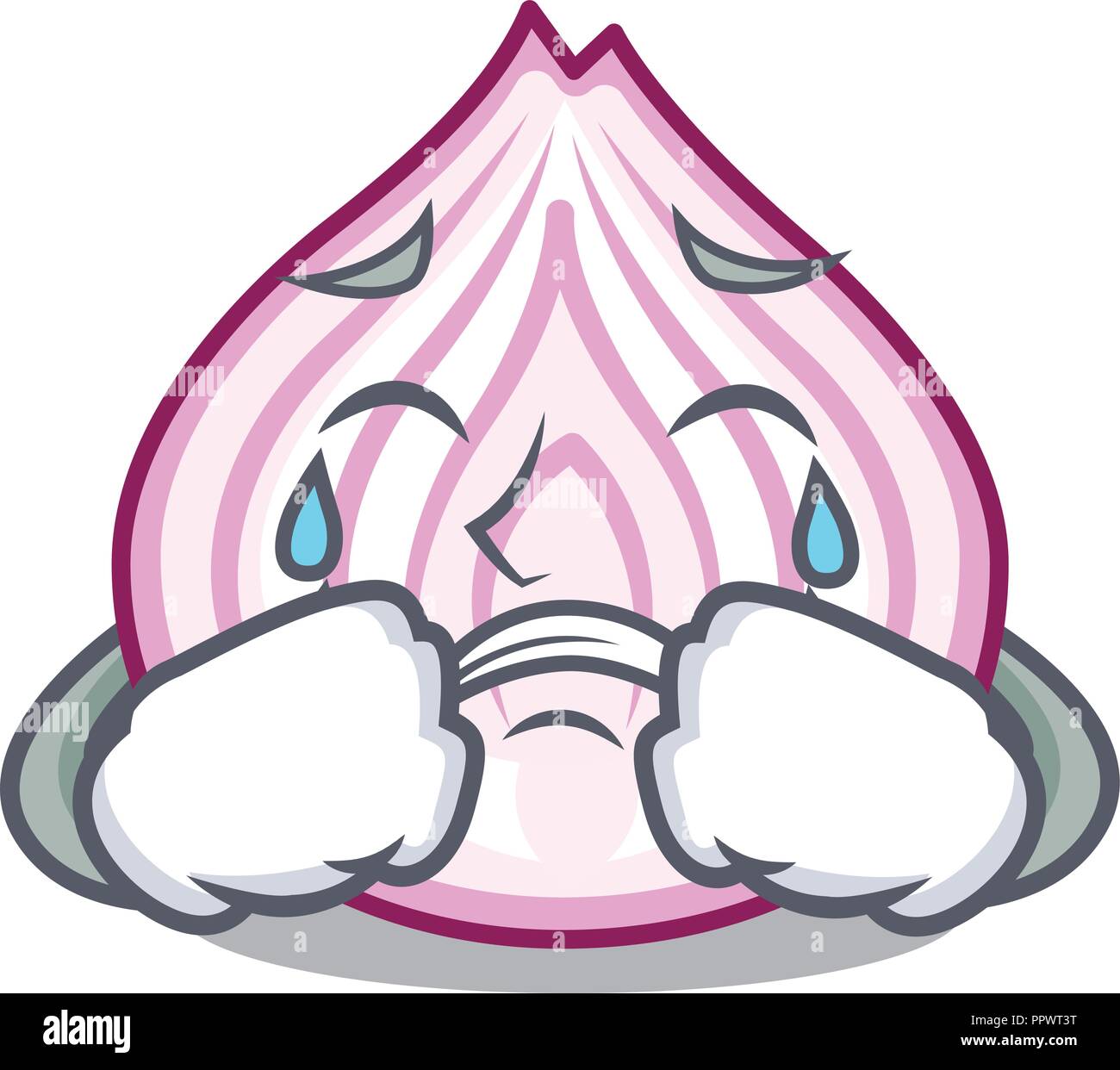 Crying sliced onion in cutting board cartoon Stock Vector Image & Art ...