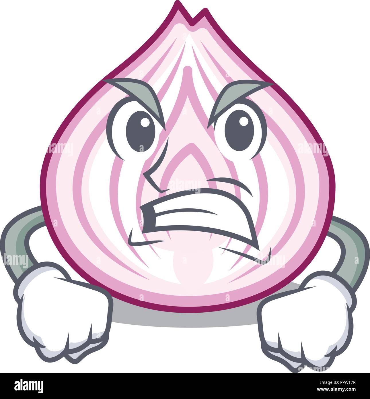 Angry sliced onion in cutting board cartoon Stock Vector Image & Art ...