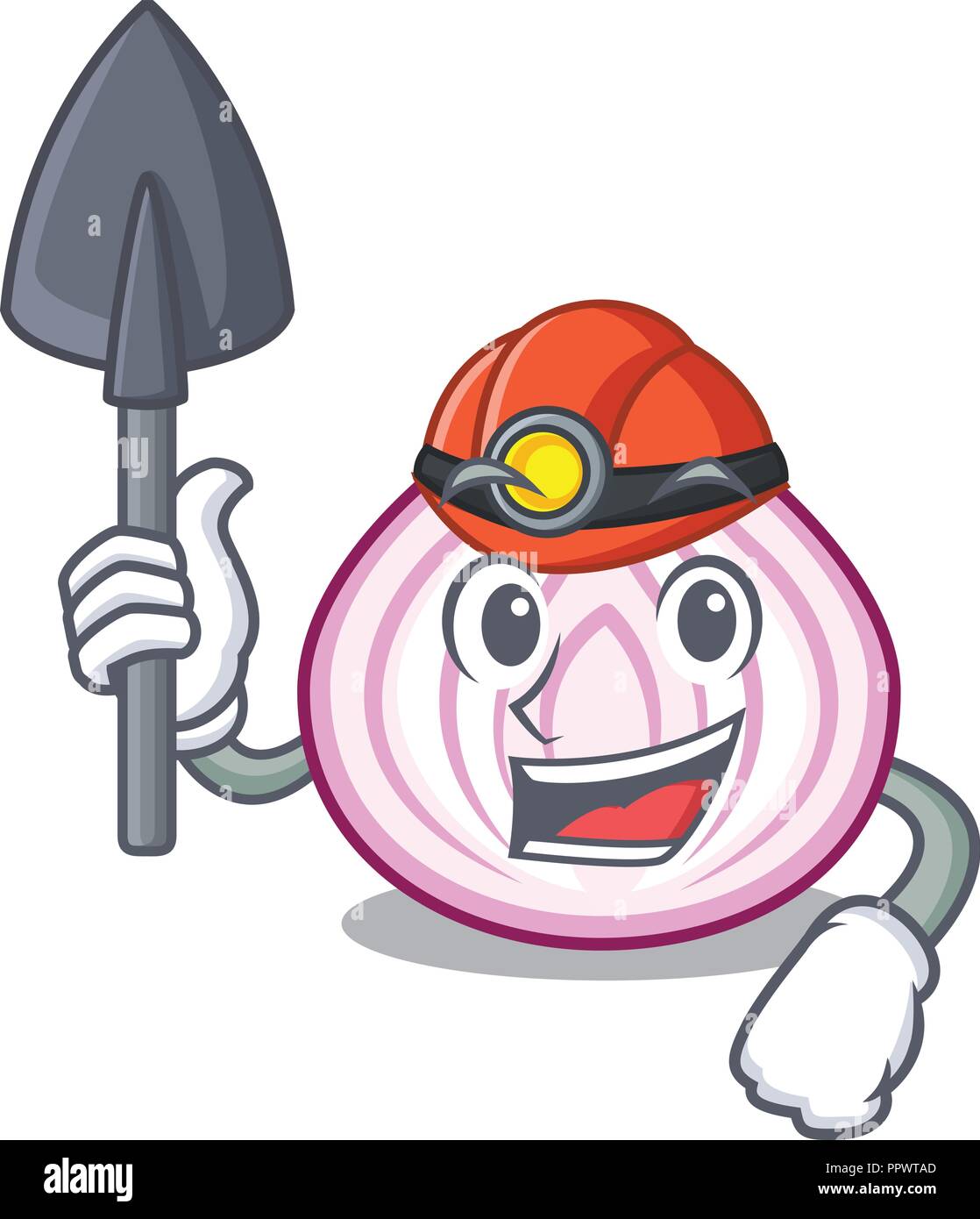 Miner sliced onion in cutting board cartoon Stock Vector Image & Art ...