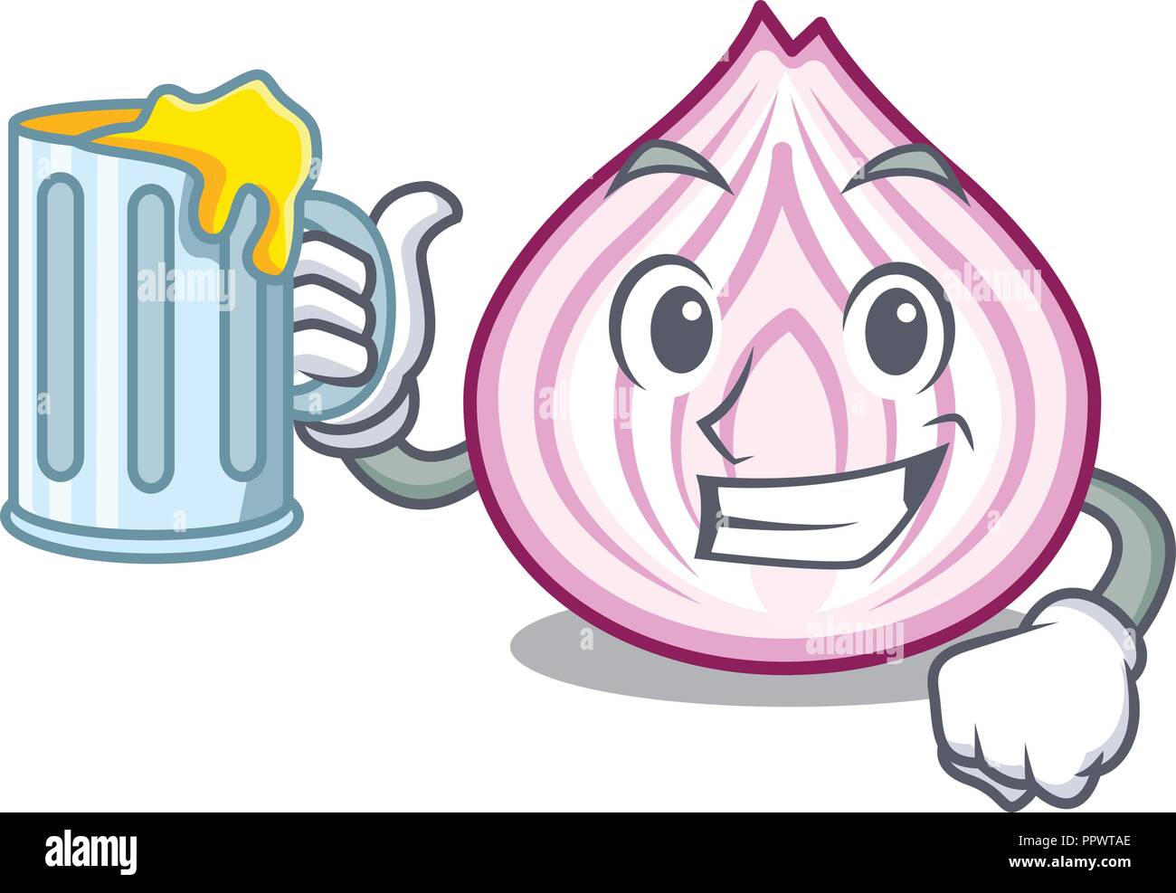 With juice sliced onion in cutting board cartoon Stock Vector Image ...
