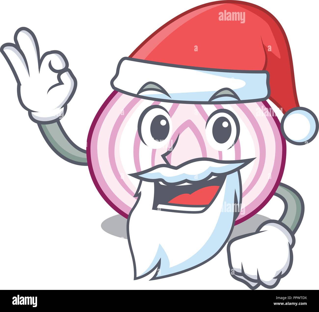 Santa fresh slice onion isolated on mascot Stock Vector Image & Art - Alamy