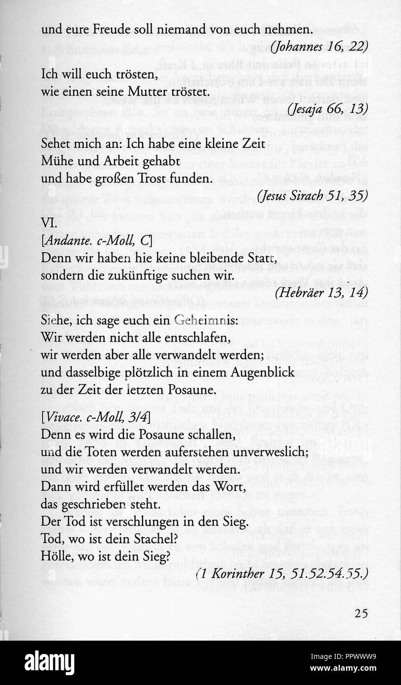 Brahms Requiem 4 Stock Photo - Alamy