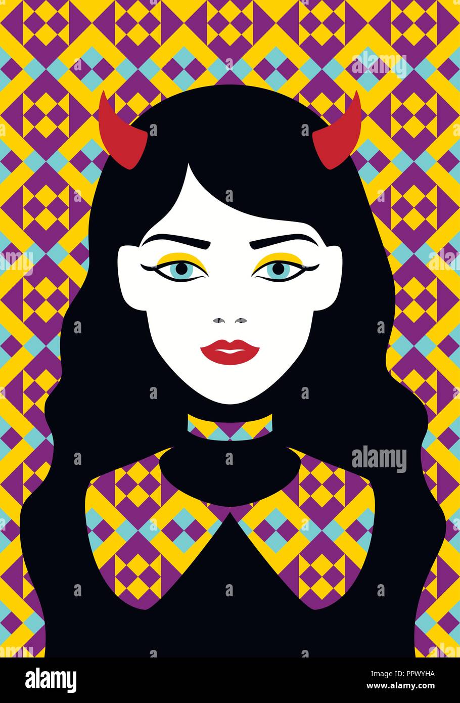 Girl with horn Stock Vector Images - Alamy
