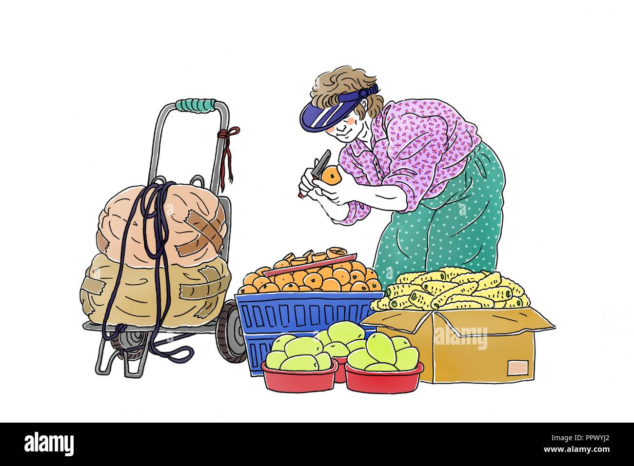 Vintage food carts Cut Out Stock Images & Pictures - Alamy