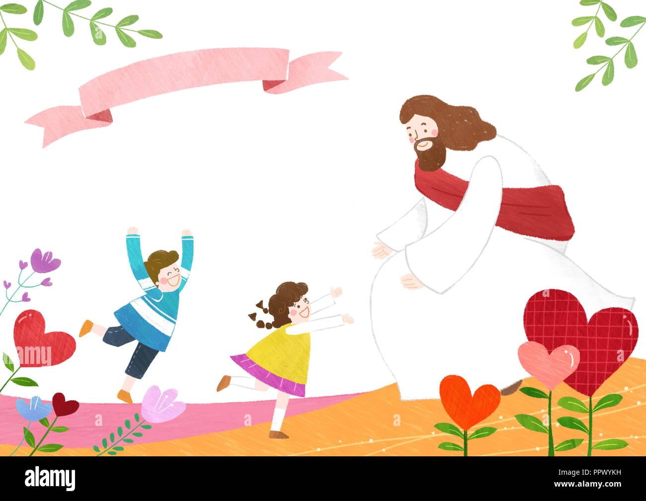 The bible school of Jesus with children vector illustration. 001 Stock ...