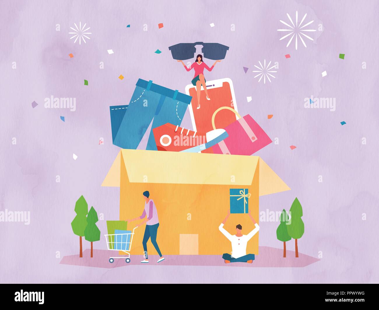 Spring and Summer season shopping event for mobile and web vector ...
