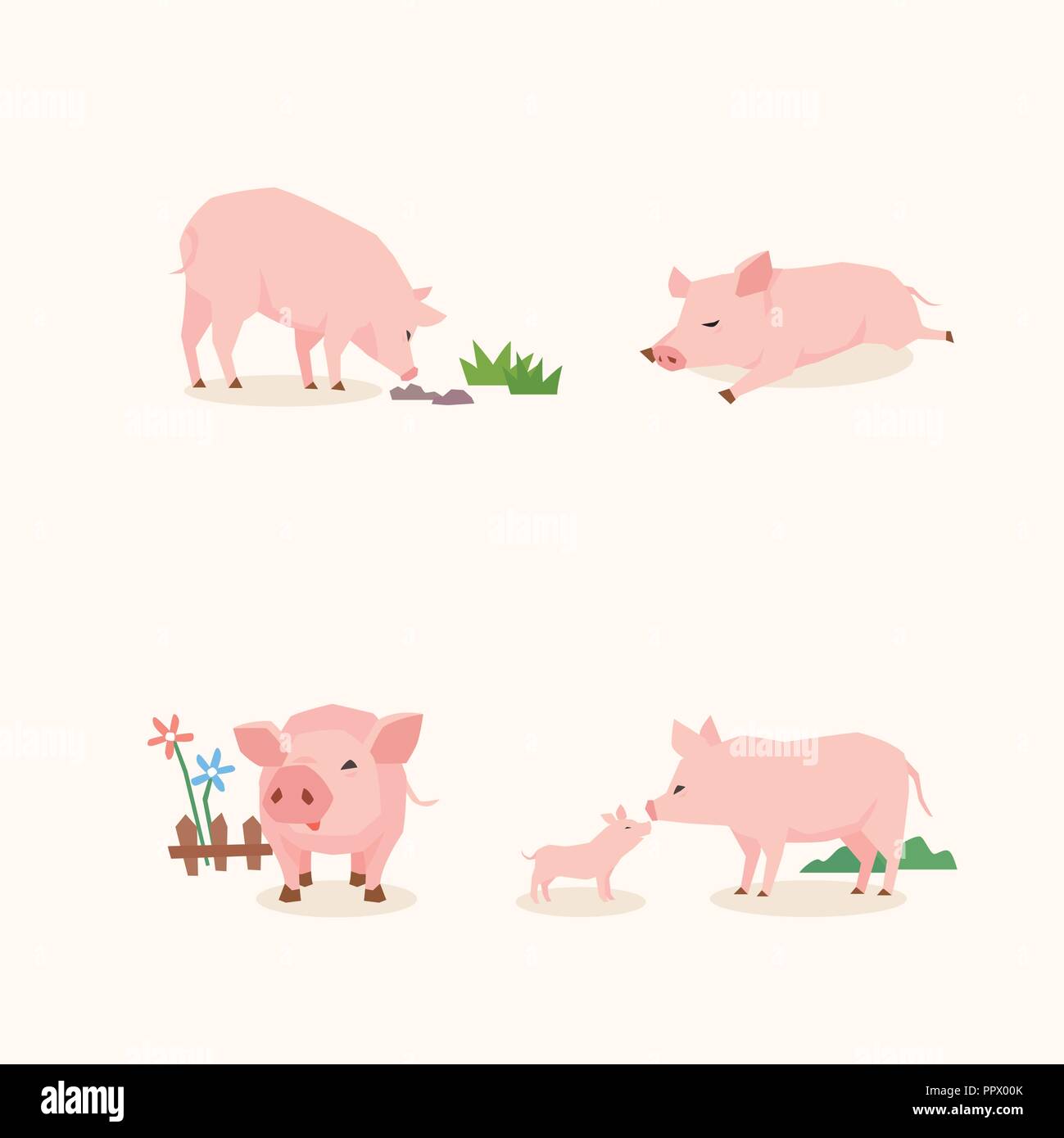 Animal feed offspring Stock Vector Images - Alamy