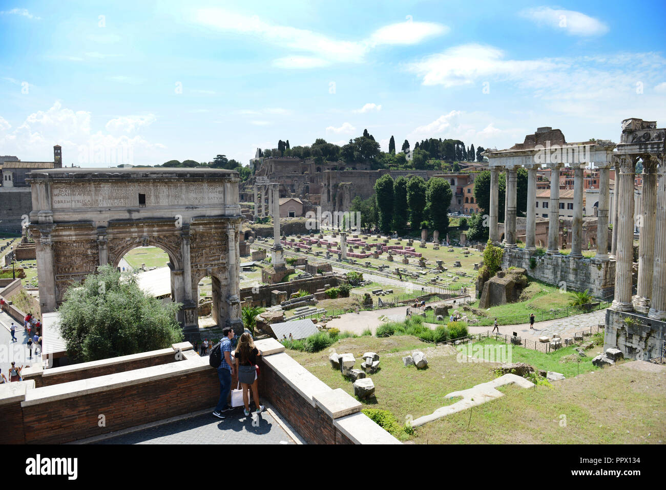 The Roman Forum was the heart of the city of ancient Rome Stock Photo ...