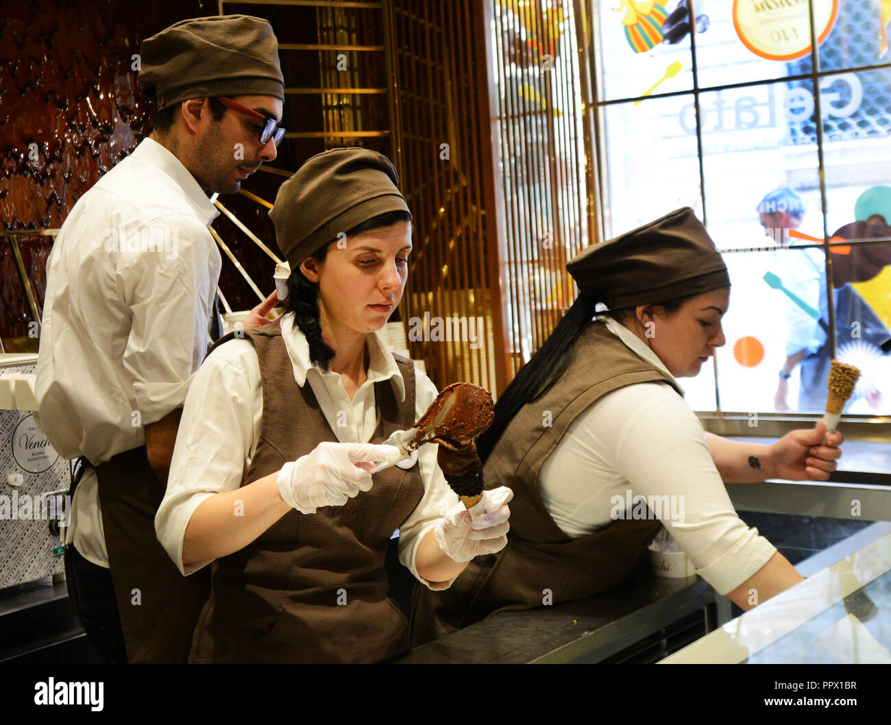 Italian Ice cream served at Venchi gelateria in Rome Stock Photo - Alamy
