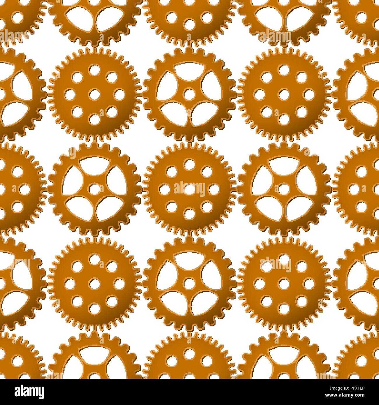 Seamless pattern background with copper gears. Vector illustration ...