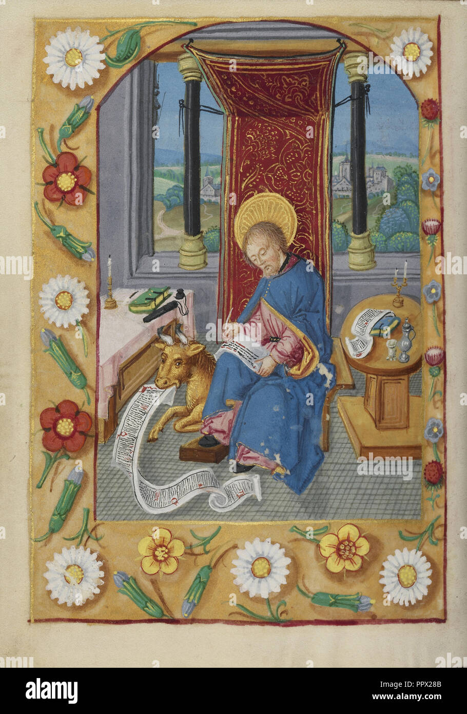 Saint Luke; Strasbourg, France; early 16th century; Tempera colors on ...