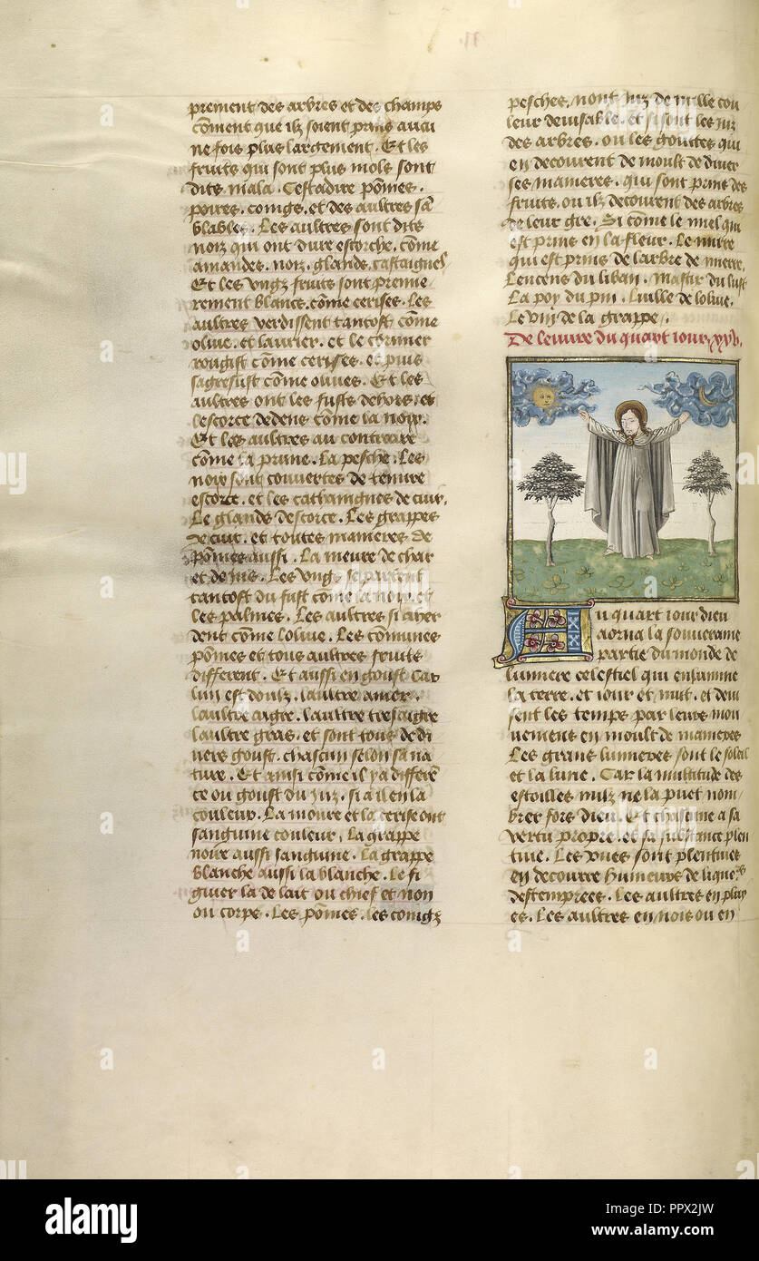 The Creation of the Sun and the Moon; Ghent, Belgium; about 1475 ...