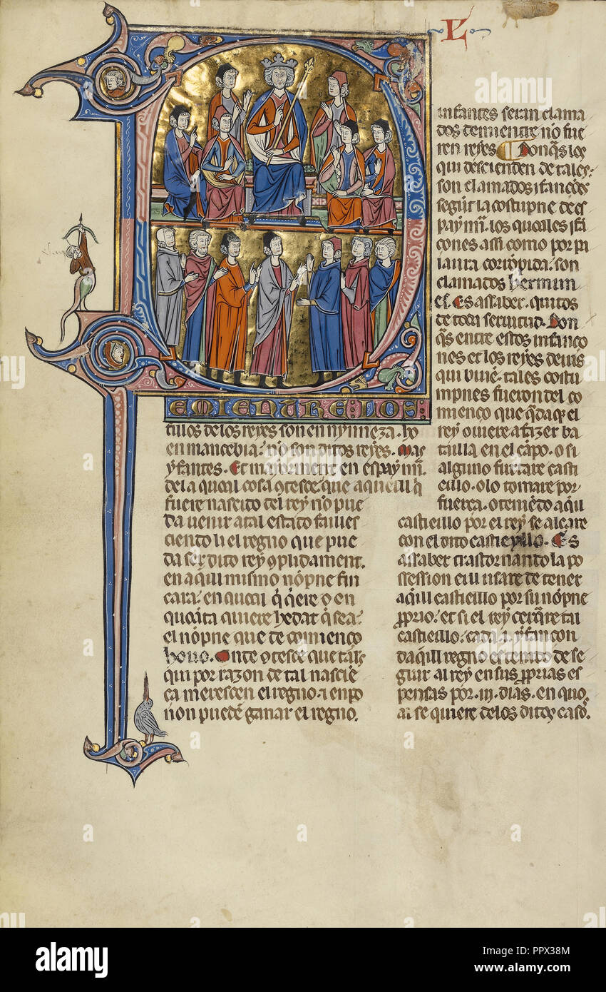 Initial D: A King Enthroned with Nobles and Lay People and Clerics in ...