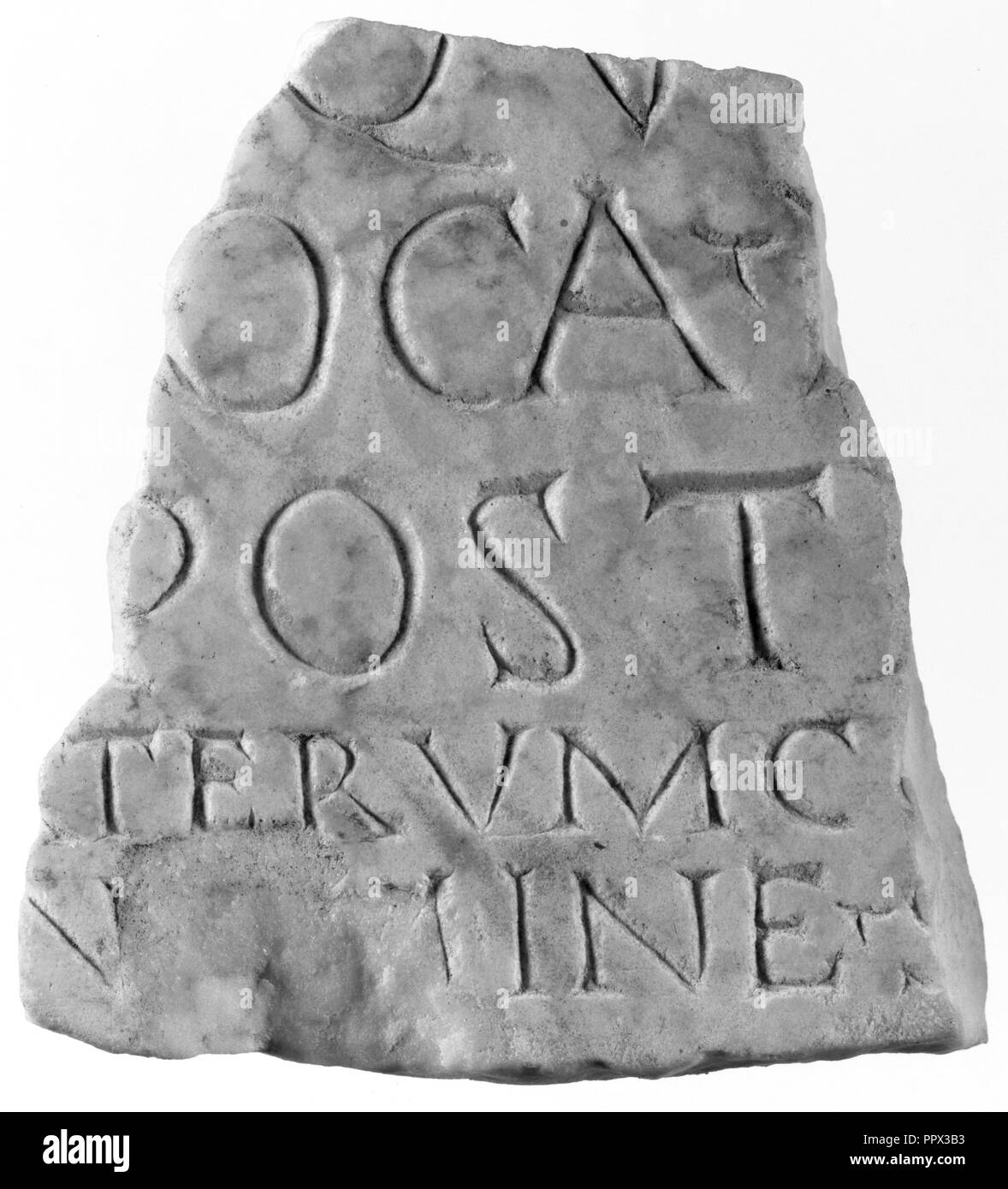 Fragment of a Roman Funerary Inscription; Roman Empire; 2nd century ...