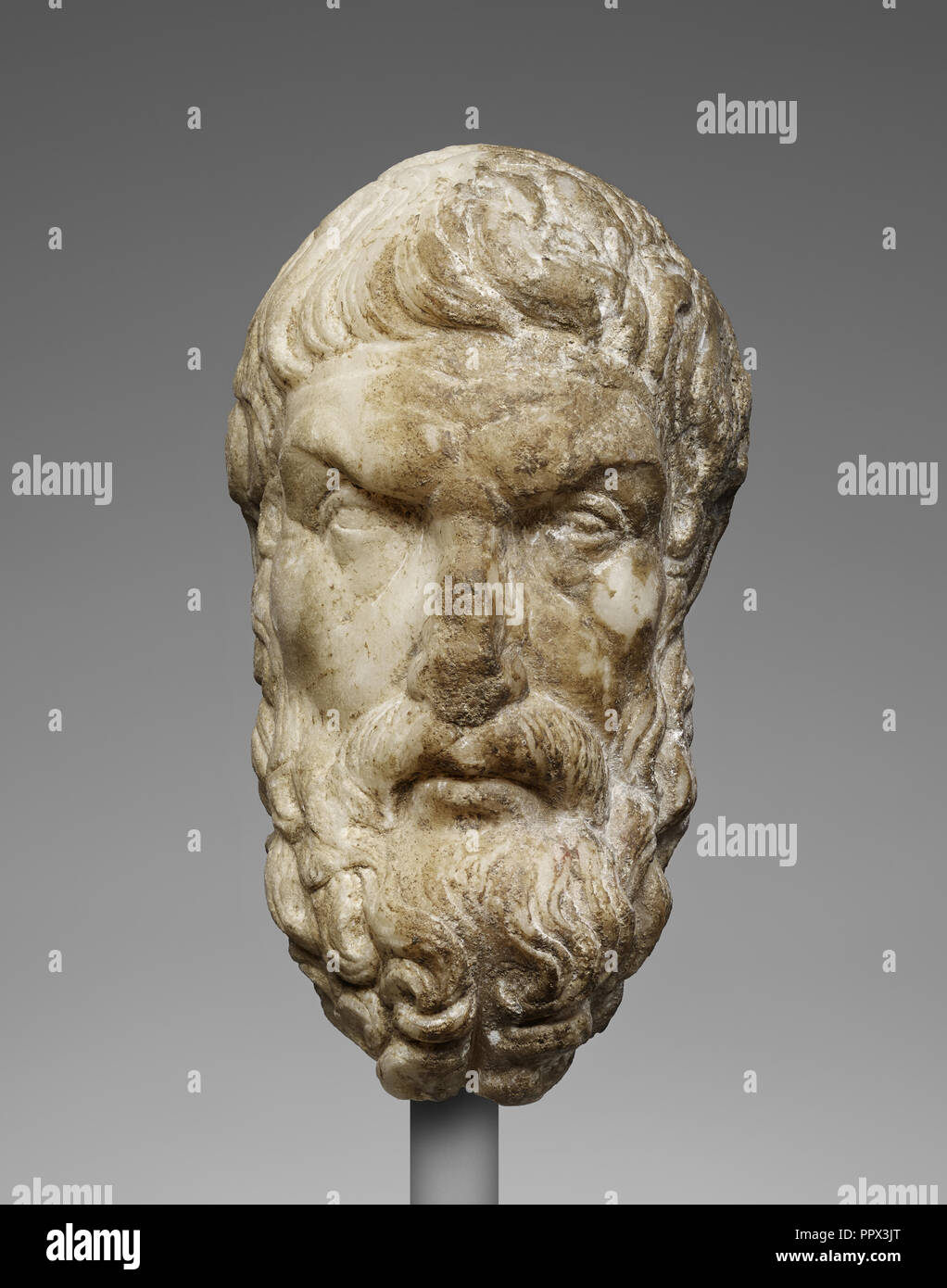 Portrait of Epikouros; Italy; 100 - 120; Marble; 13.1 × 7.5 × 8 cm, 5 3 ...