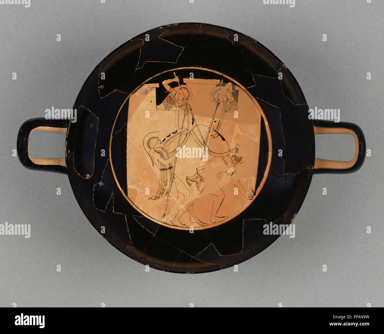 Wine Cup with a Battle at City Walls; Apollodoros, Greek, Attic, active ...