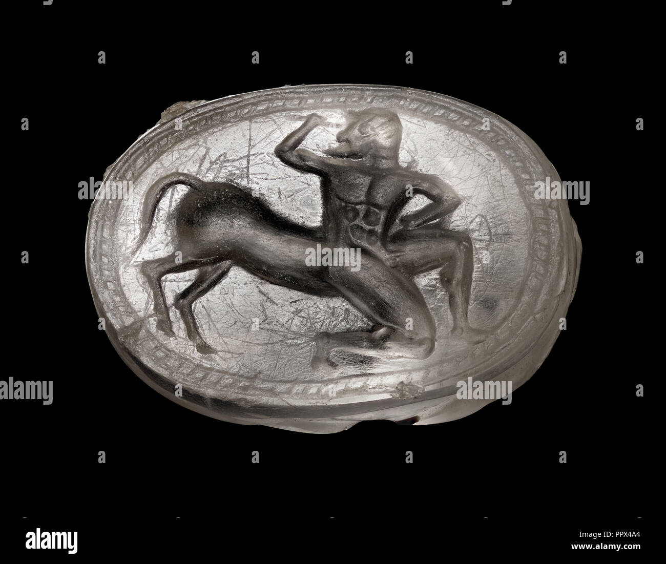 Centaur; 525 - 500 B.C; Rock crystal; 2.2 × 1.6 × 1.2 cm, 7,8 × 5,8 × 7 ...