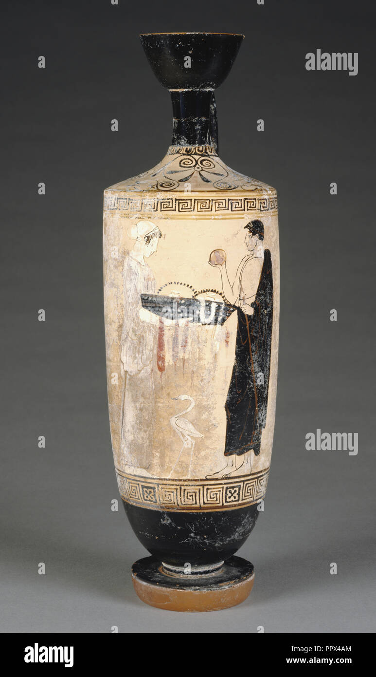 Oil Jar with a Woman Carrying a Basket of Offerings; Attributed to the ...