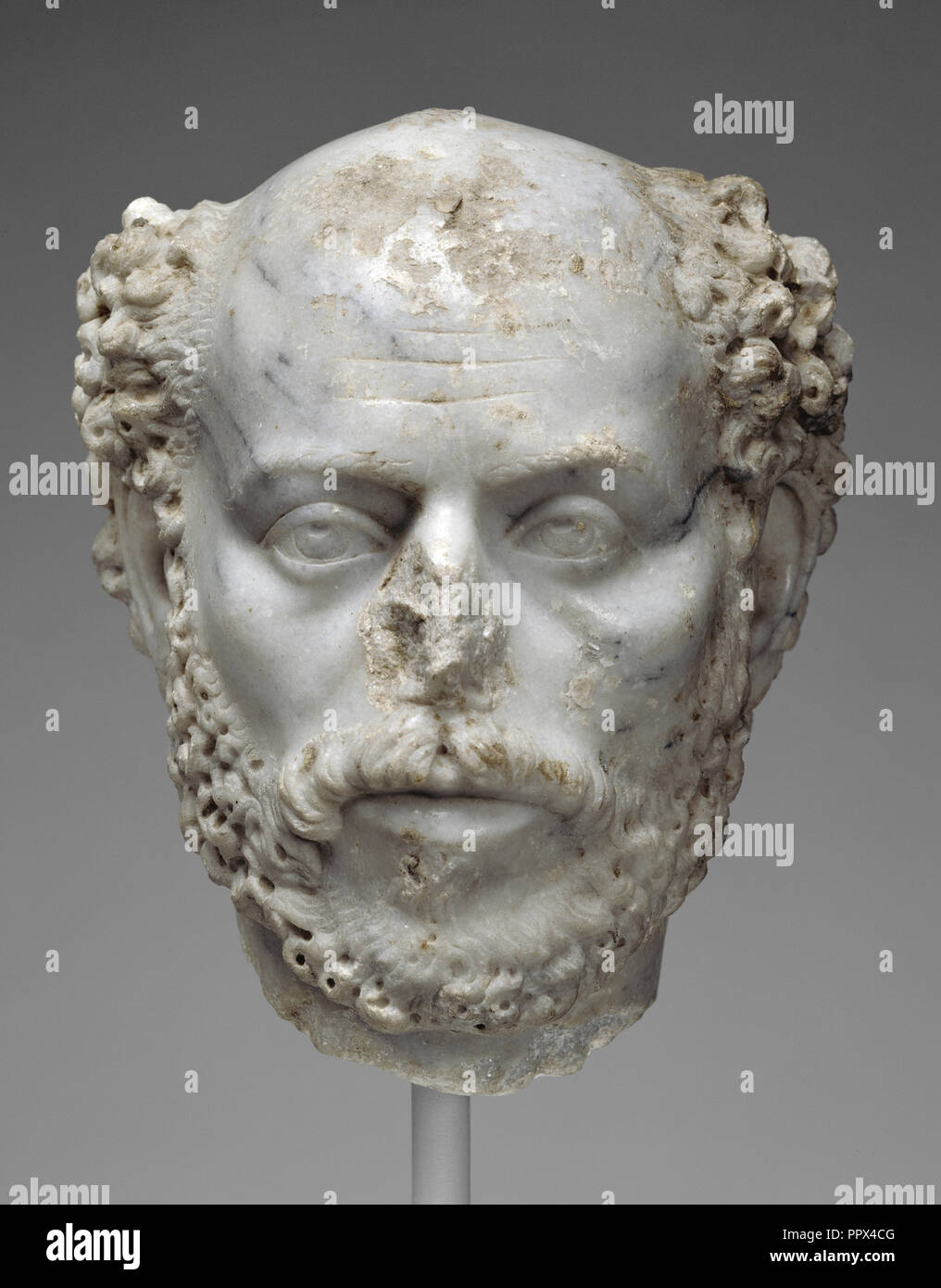 Head of a Balding Man; Asia Minor; about 240; Marble; 25.5 × 22.5 × 23 ...