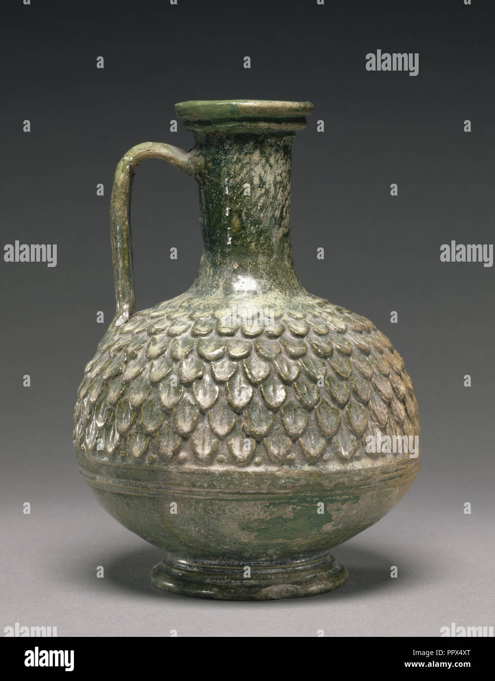 Lead-Glazed Jug; Roman Empire; 50 B.C. - A.D. 50; Terracotta; 15.7 × 4. ...