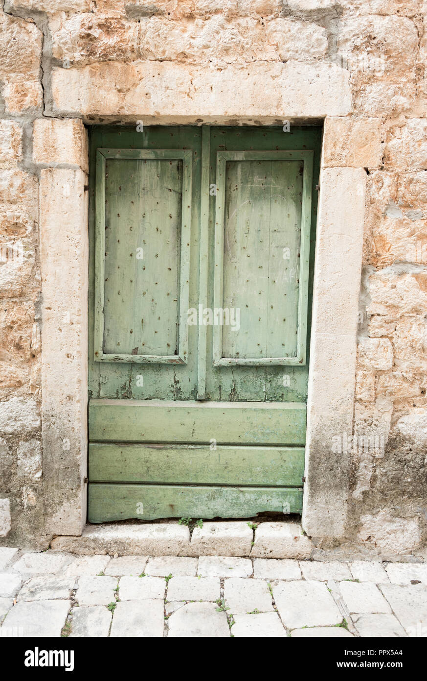 old wooden rustic door Stock Photo - Alamy
