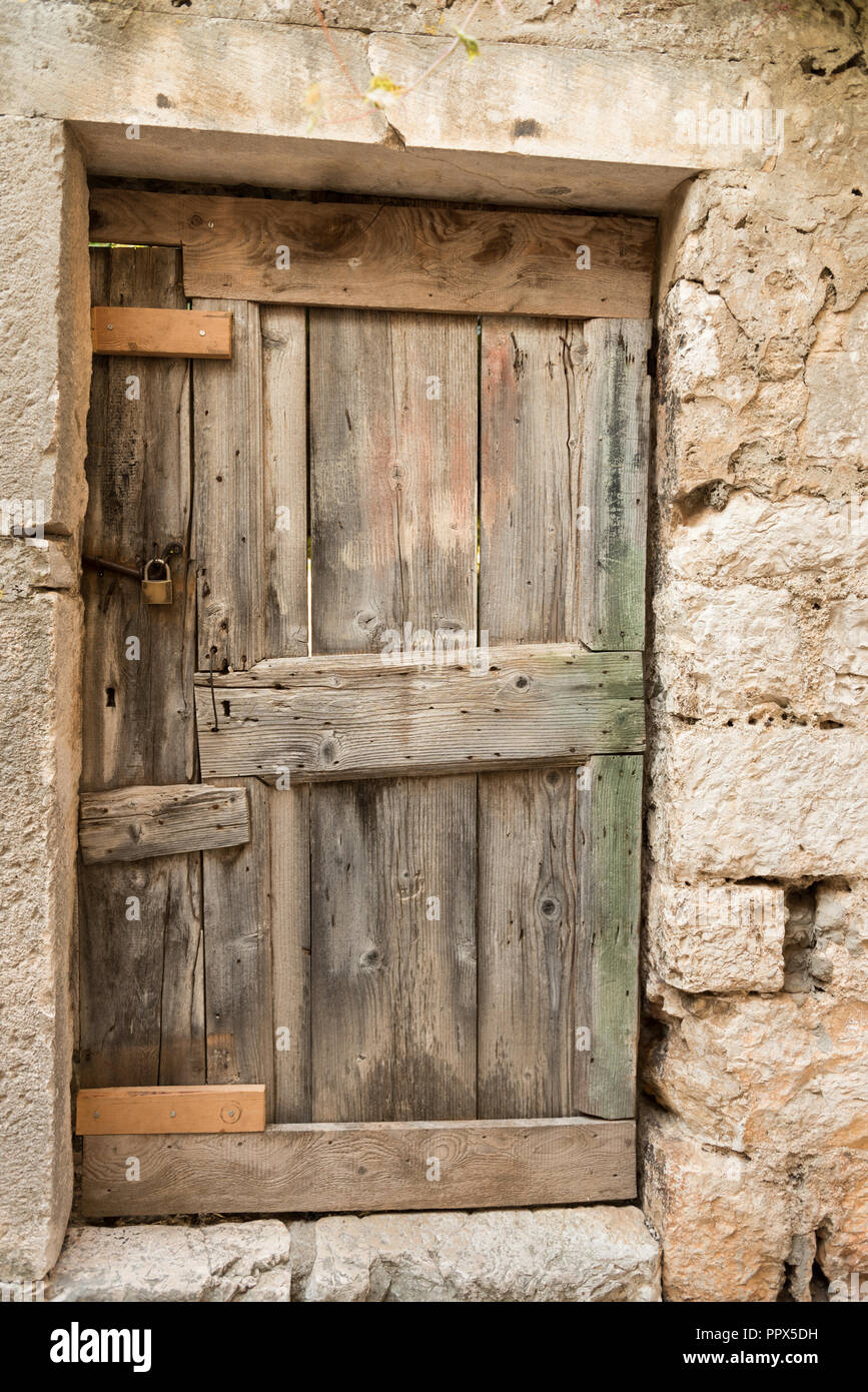 old wooden rustic door Stock Photo - Alamy