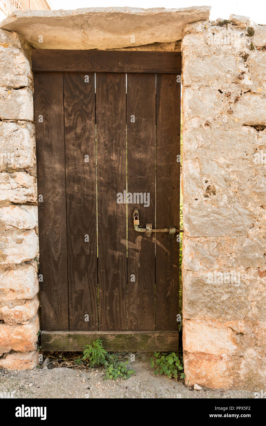 old wooden rustic door Stock Photo - Alamy