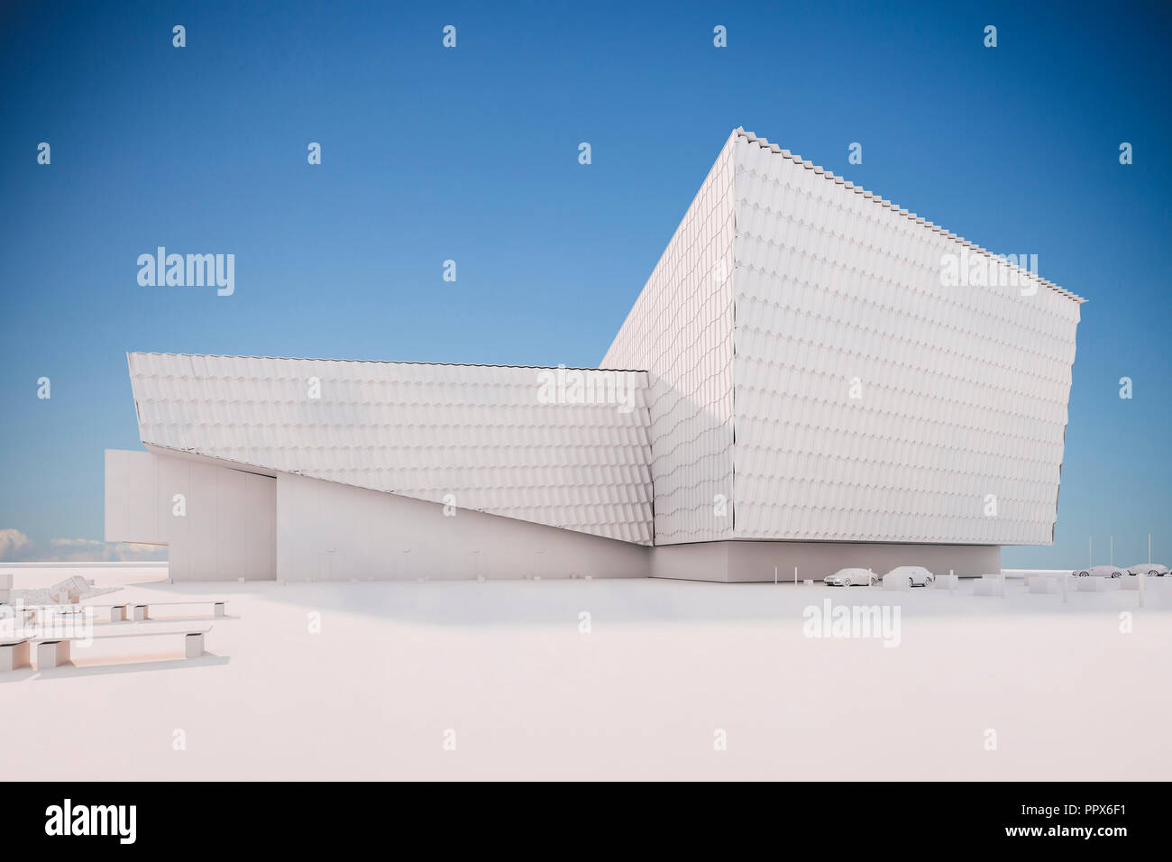 3d render, visualization of modern , commercial building Stock Photo ...