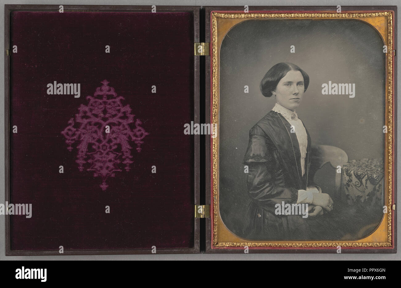 Portrait of a Seated Woman; American; about 1857; Daguerreotype Stock ...