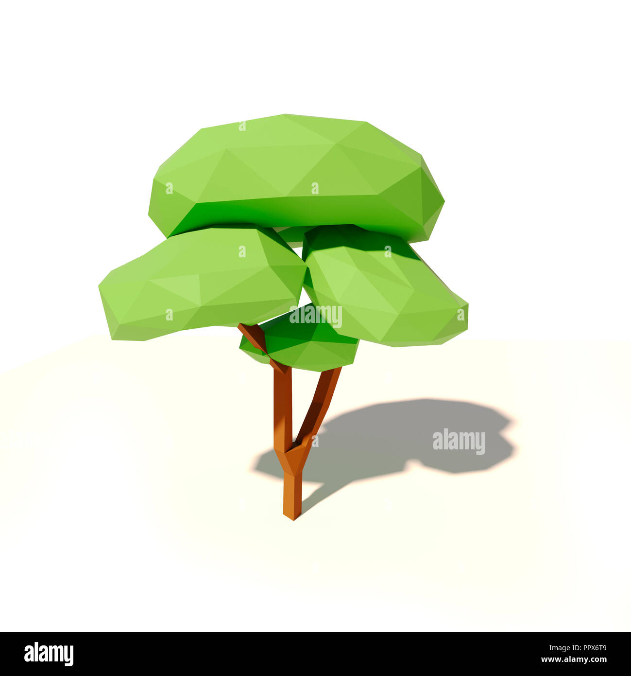 3d cartoon tree on white background Stock Photo - Alamy