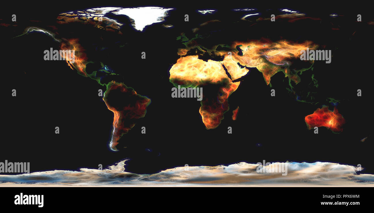 Abstract map of the world on black background Stock Photo - Alamy