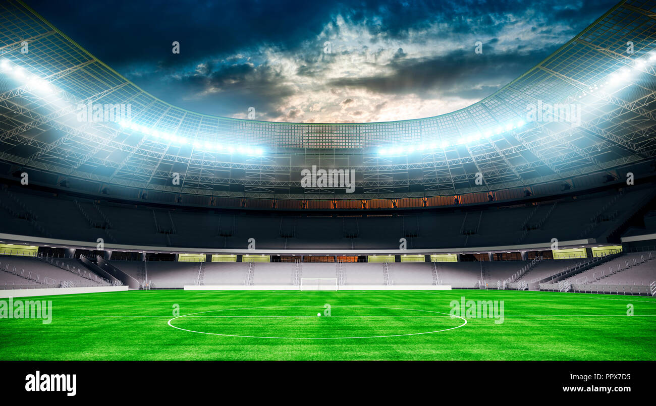 3d stadium field render Stock Photo - Alamy