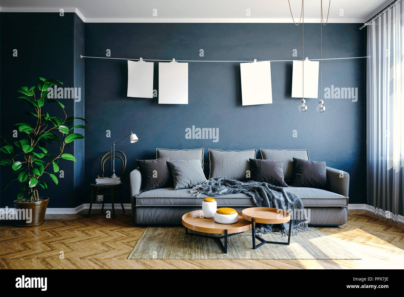 3d beautiful interior render Stock Photo - Alamy