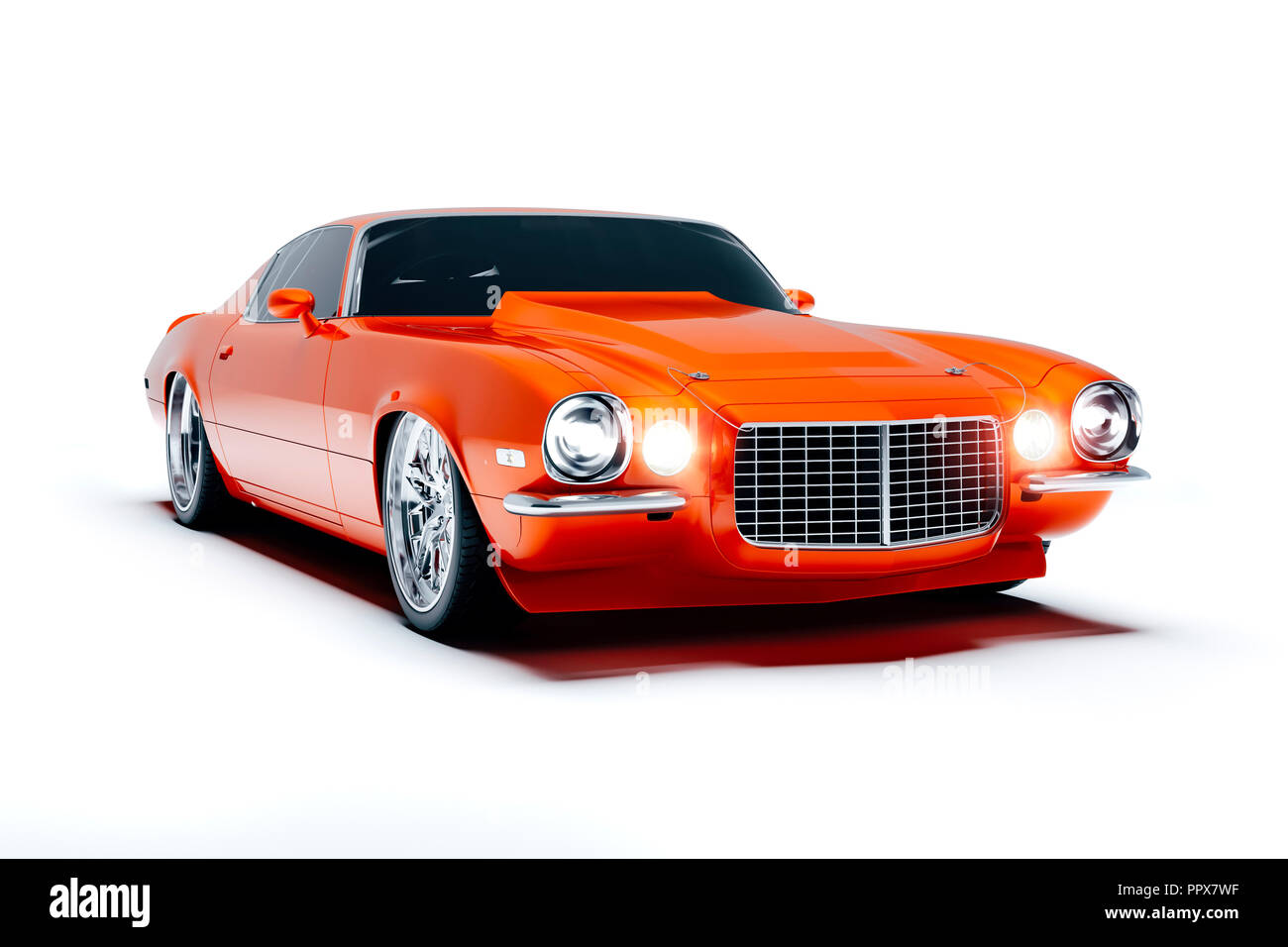 3d sport vintage muscle car render Stock Photo - Alamy