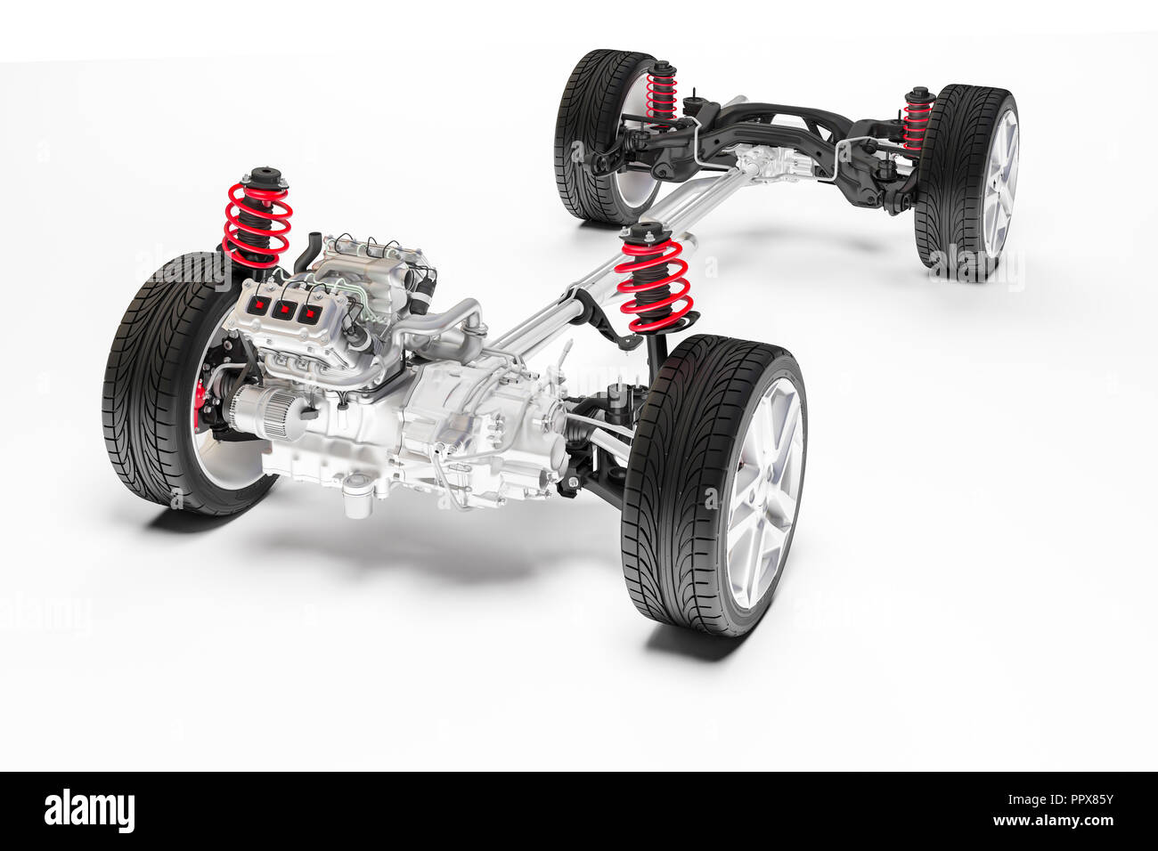 3d car chassis with motor and suspension Stock Photo - Alamy