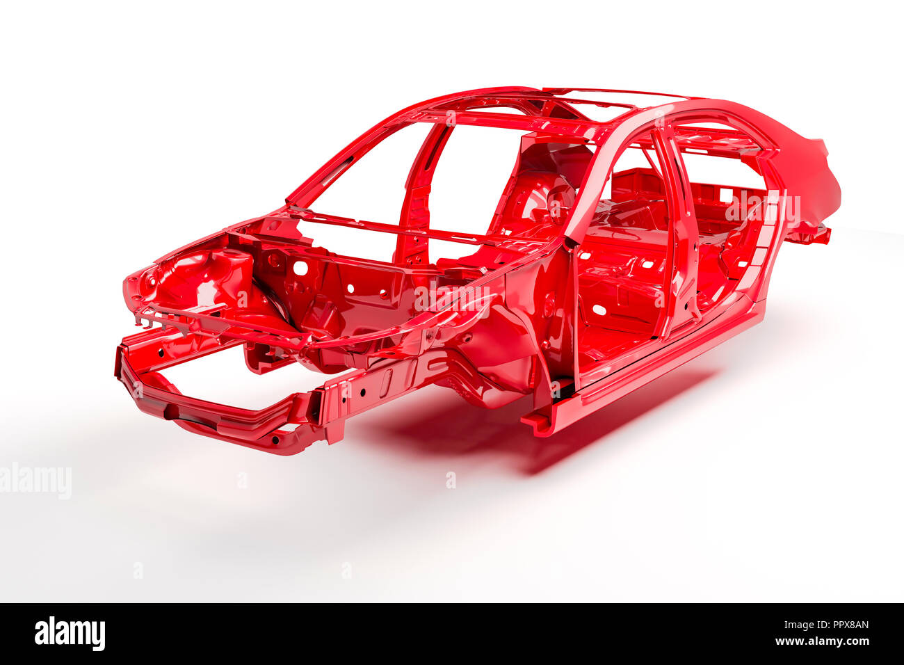 3d car frame body on white background Stock Photo - Alamy