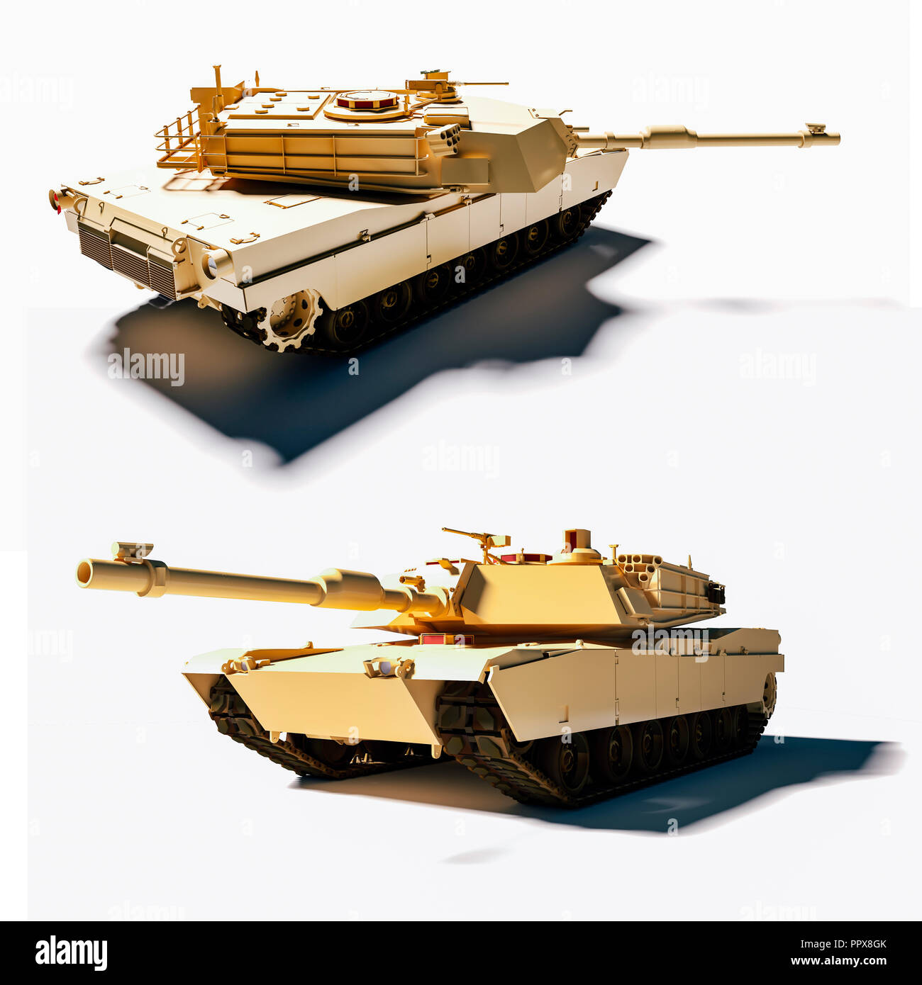 3d military armored tank on white background Stock Photo - Alamy