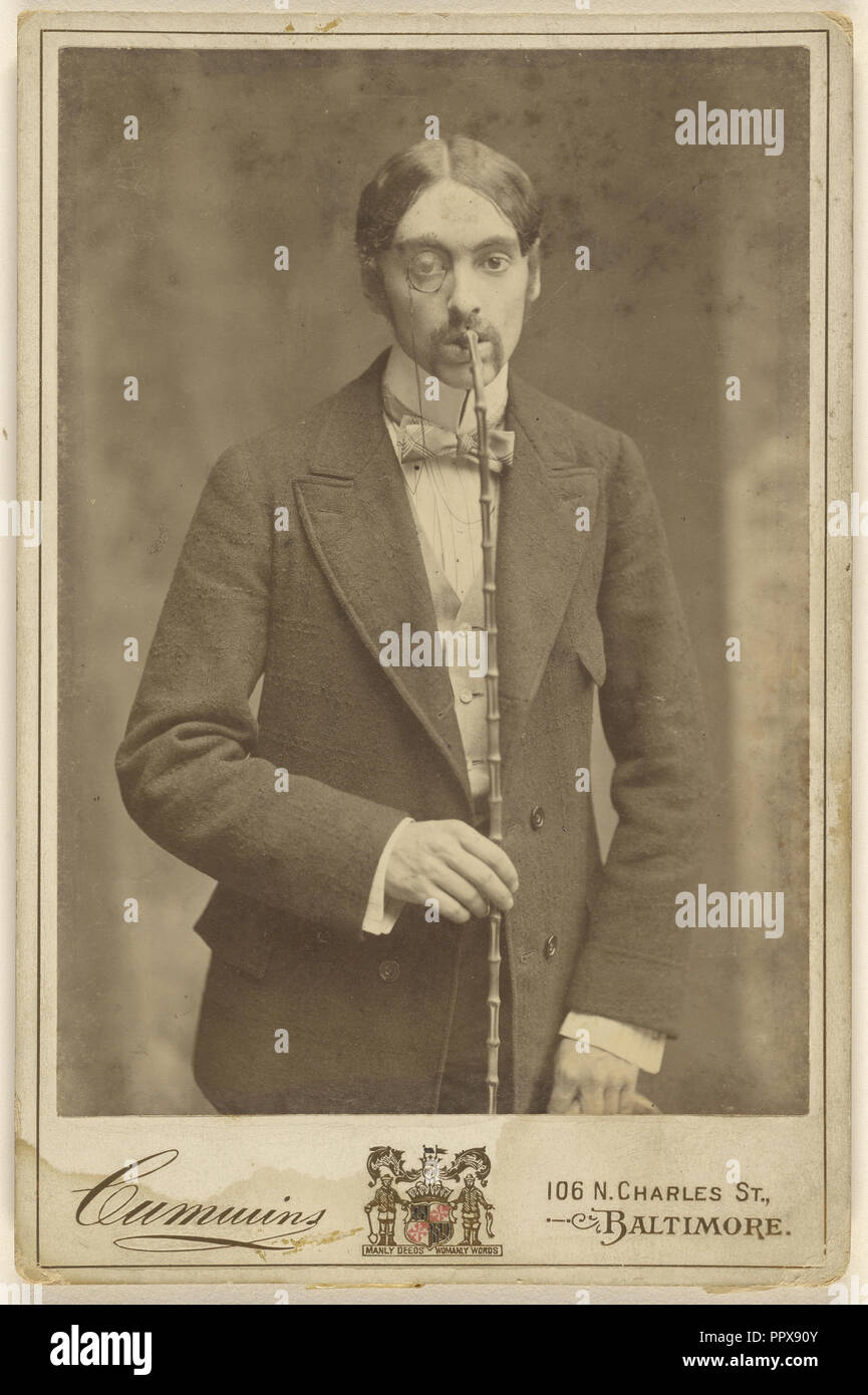 Love on Crutches,Male actor with monocle and a cane to his lips ...