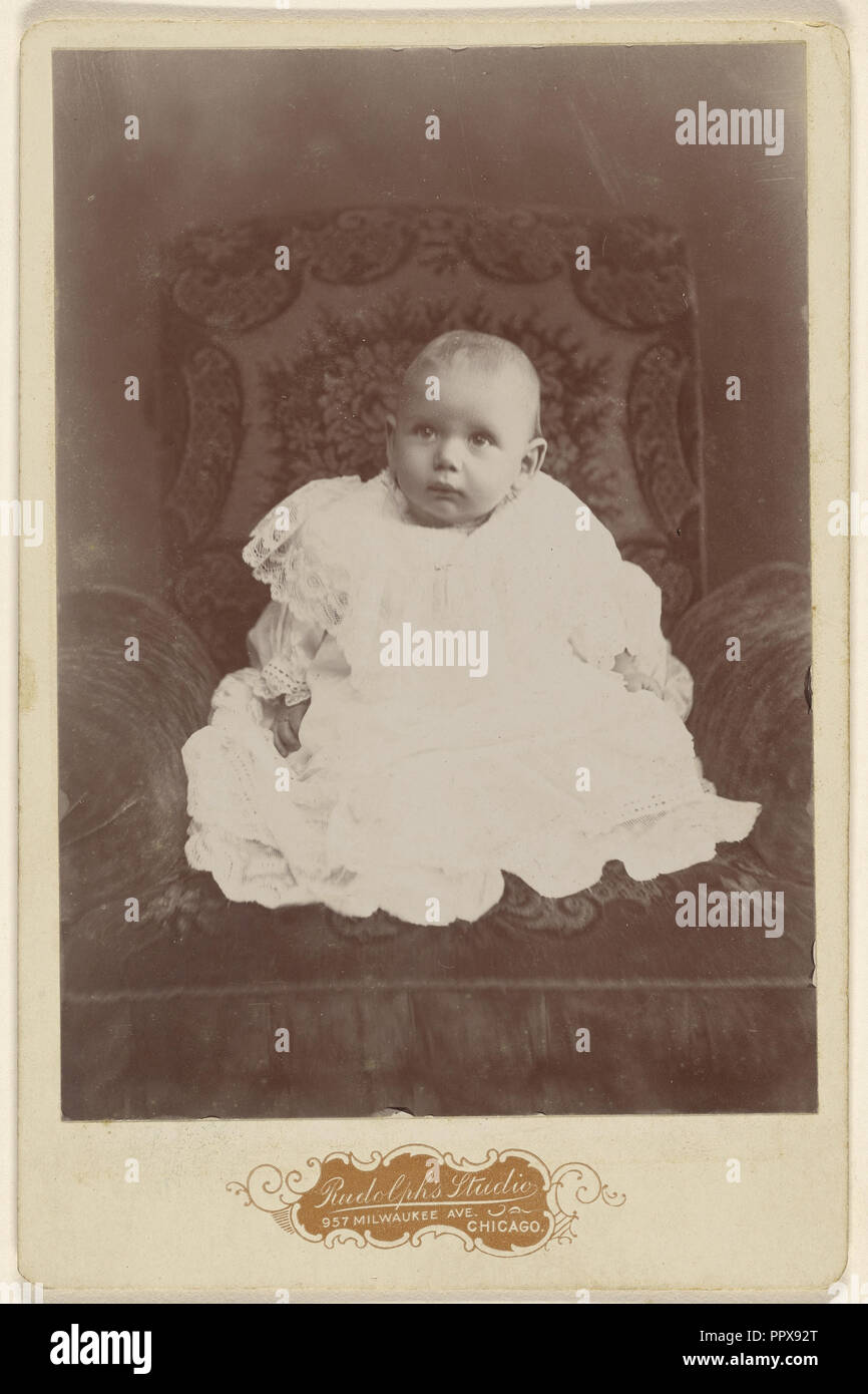 Baby girl in white dress, seated; Louis Rudolph, American, active 1890s ...