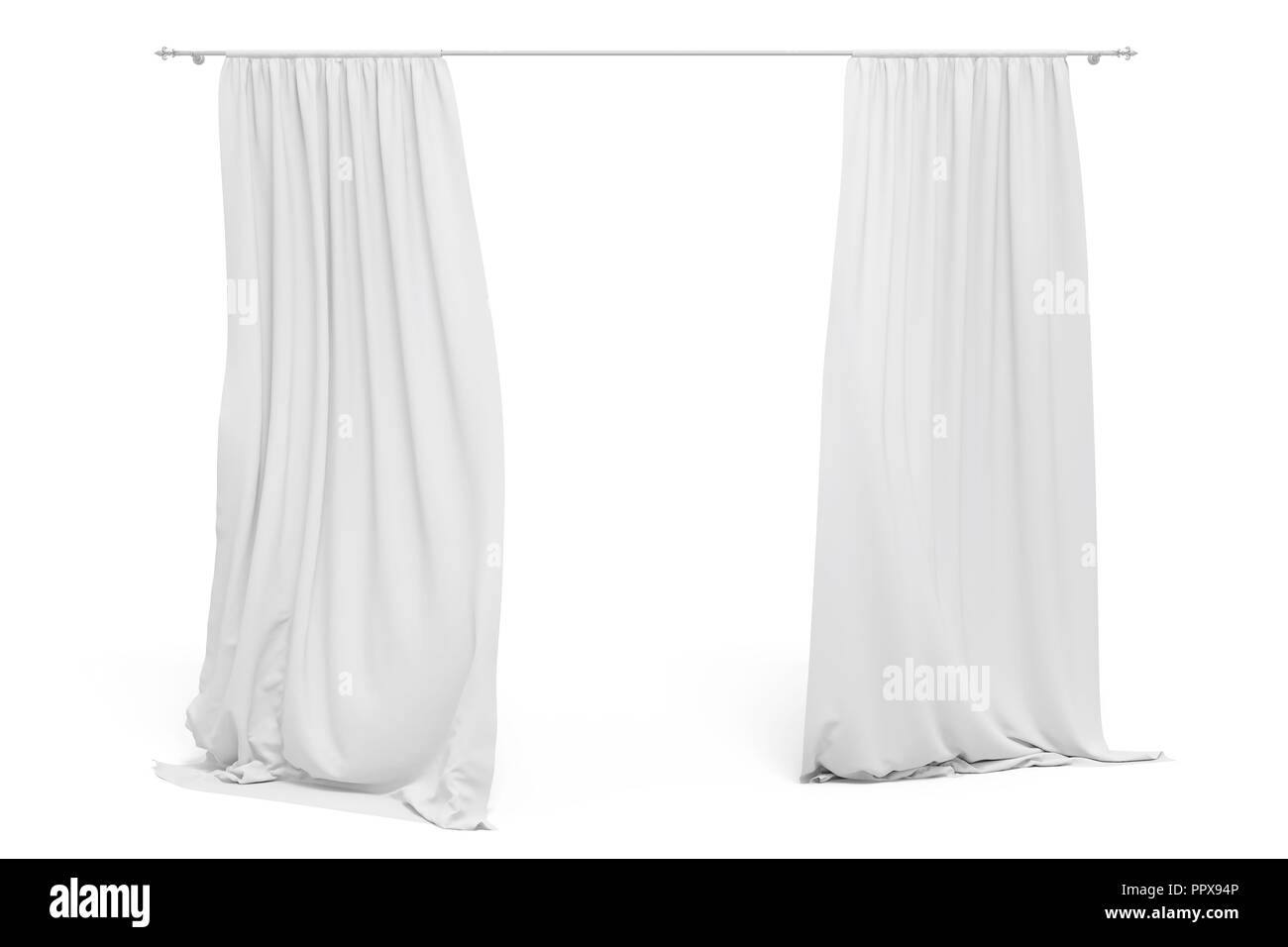 3d curtains on white background Stock Photo - Alamy