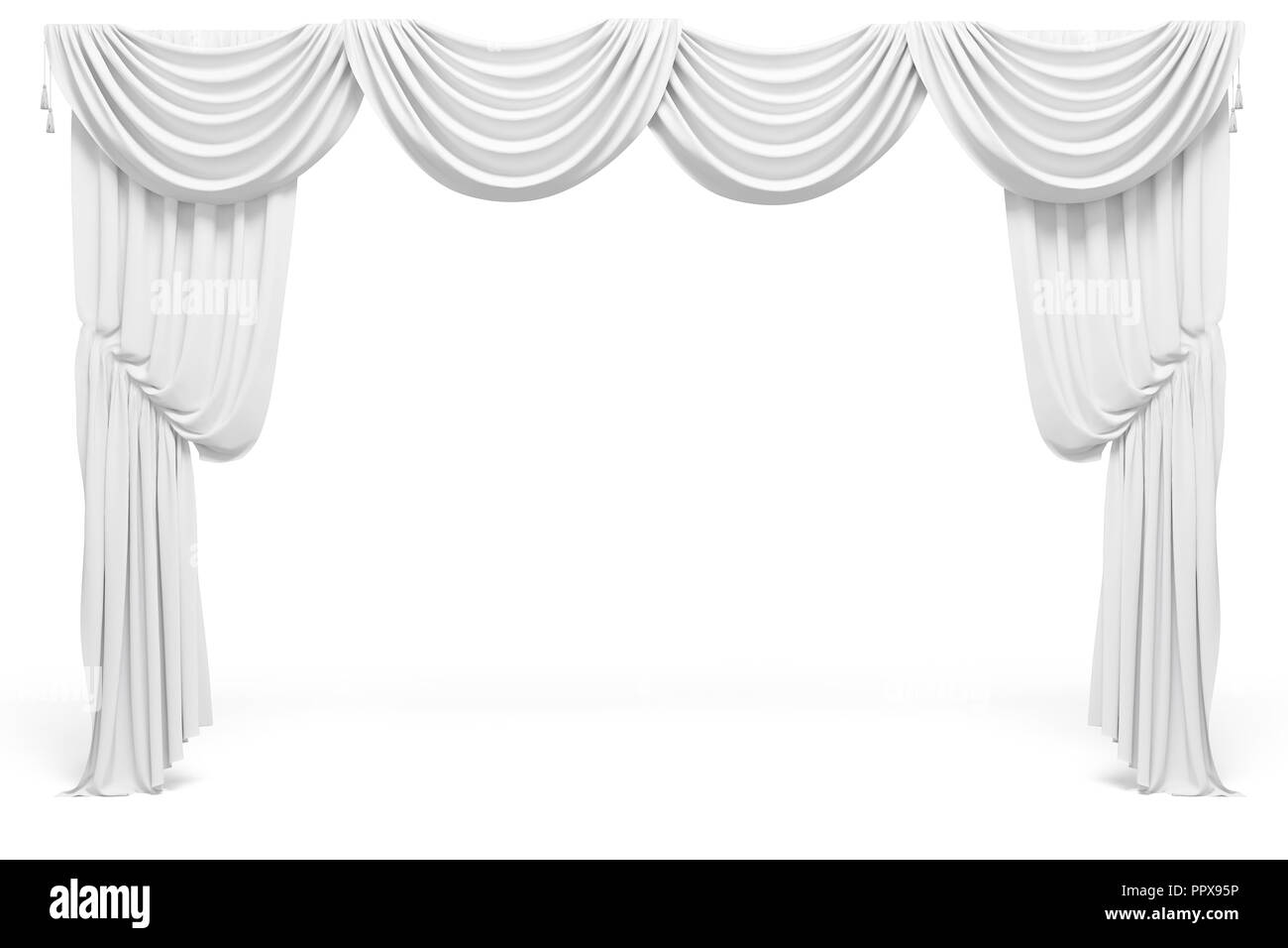3d curtains on white background Stock Photo - Alamy