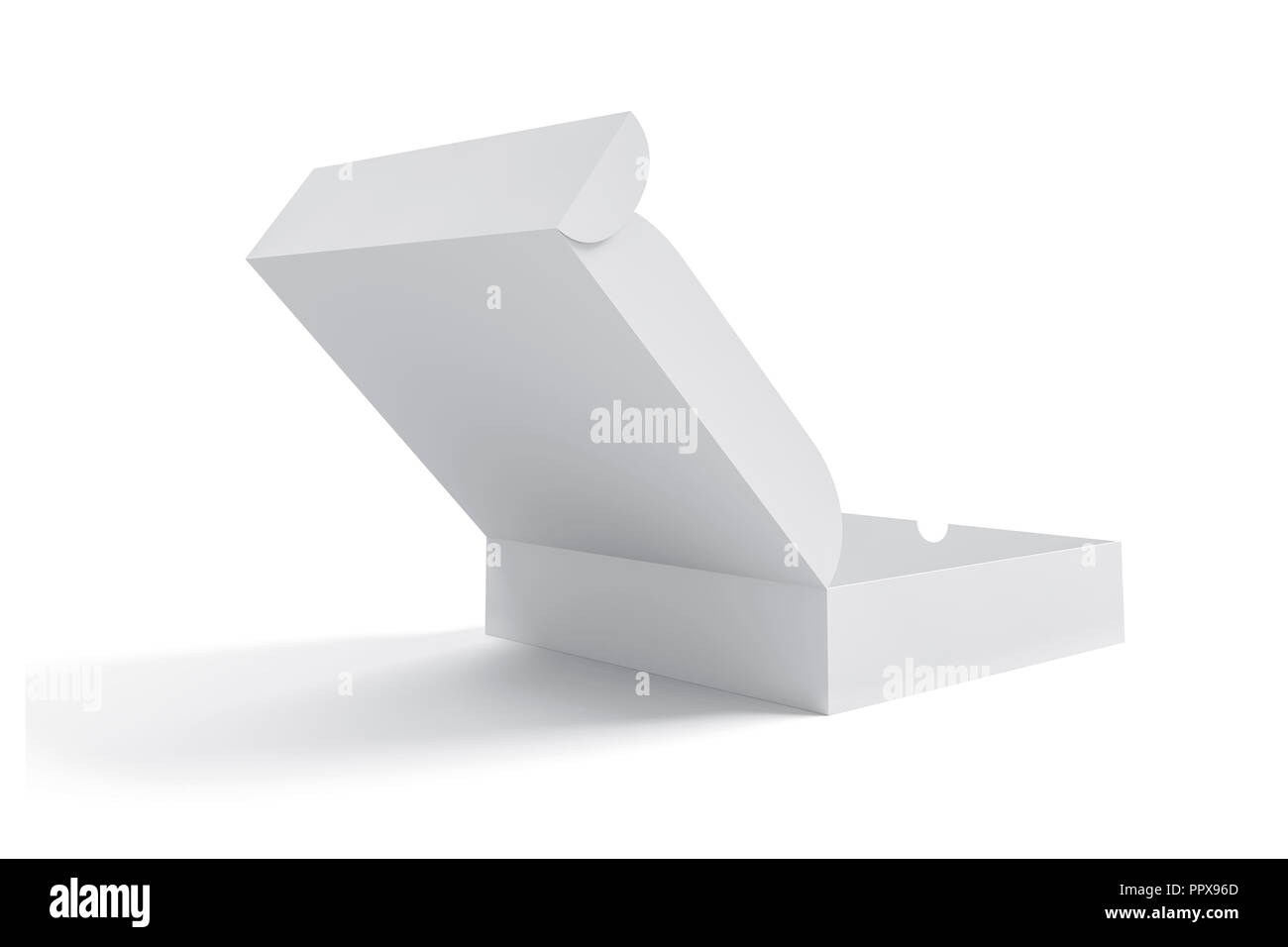 3d white blank product box on white background Stock Photo - Alamy