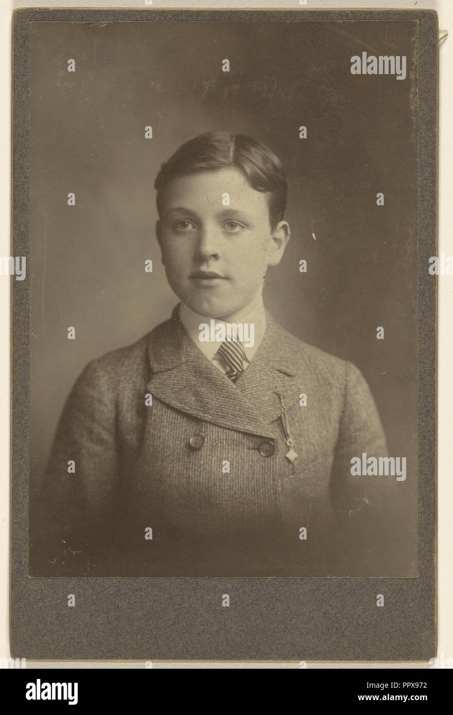 Portrait of a well-dressed young boy; about 1880; Platinum print Stock ...